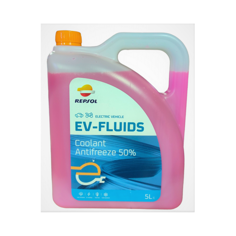 REPSOL EV-FLUIDS COOLANT ANTIFREEZE 50 % 5 LITROS ️ Lubricantesenoferta.es